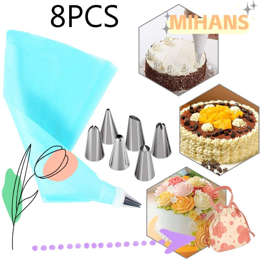 MIH 8 ชิ้น/เซ็ต Icing Piping หัวฉีด Home & Kitchen รัสเซีย Cupcake Fondant สแตนเลสไอศกรีม ...
