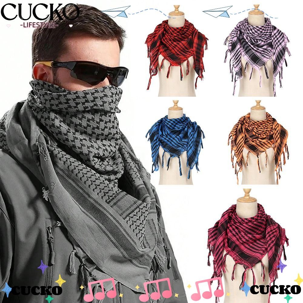 CUCKO Desert ผ้าพันคอ และผ้าคลุมไหล่แบบอาหรับ Kafiya Keffiyeh เหมาะ ...