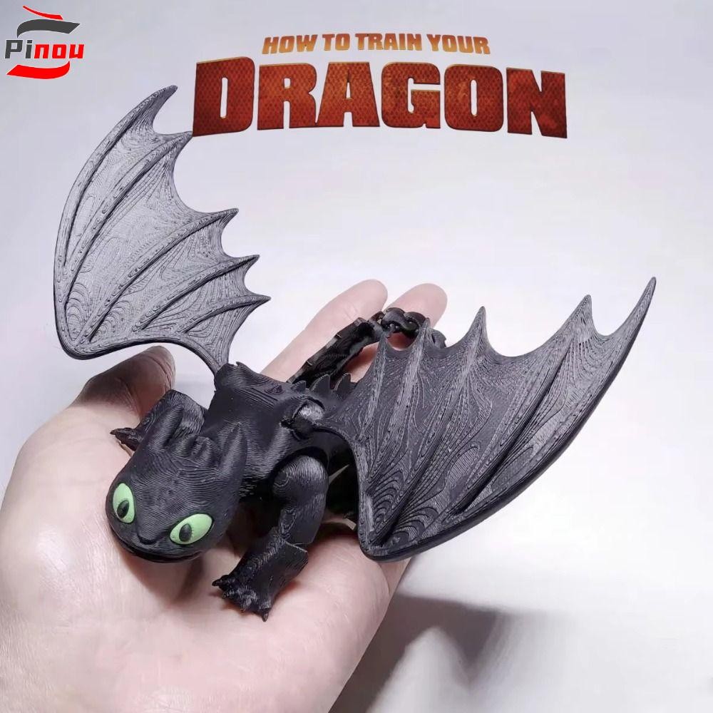 PINOU Night Fury รูปมังกร, การ์ตูนน่ารัก 3D ฟันมังกรรูป, Flying Dragon ...