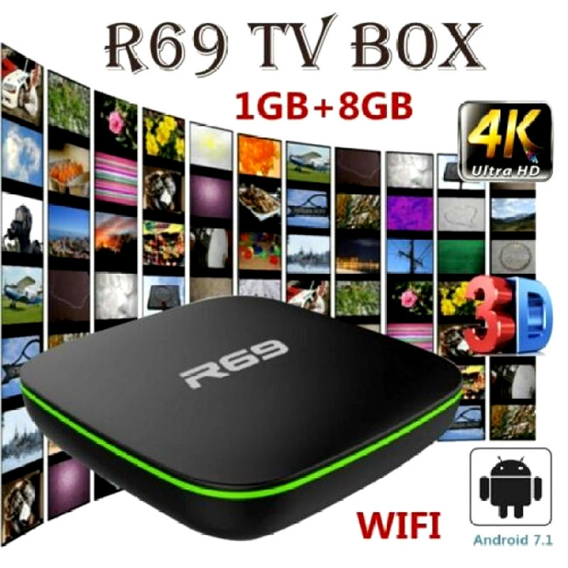 Tv Box R69 คุณภาพสูง Android 7.1 H3 Quad Core 2.4G Hz WiFi 1080P HD ...