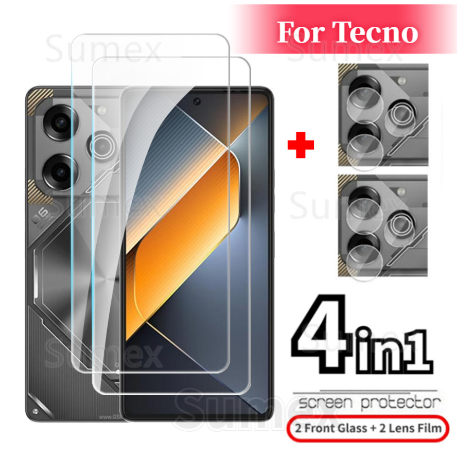 สําหรับ Tecno Pova 6 Neo 5 Pro 2024 5G กระจกนิรภัยป้องกันหน้าจอสําหรับ Pova6 Pova5 Pova6pro ...