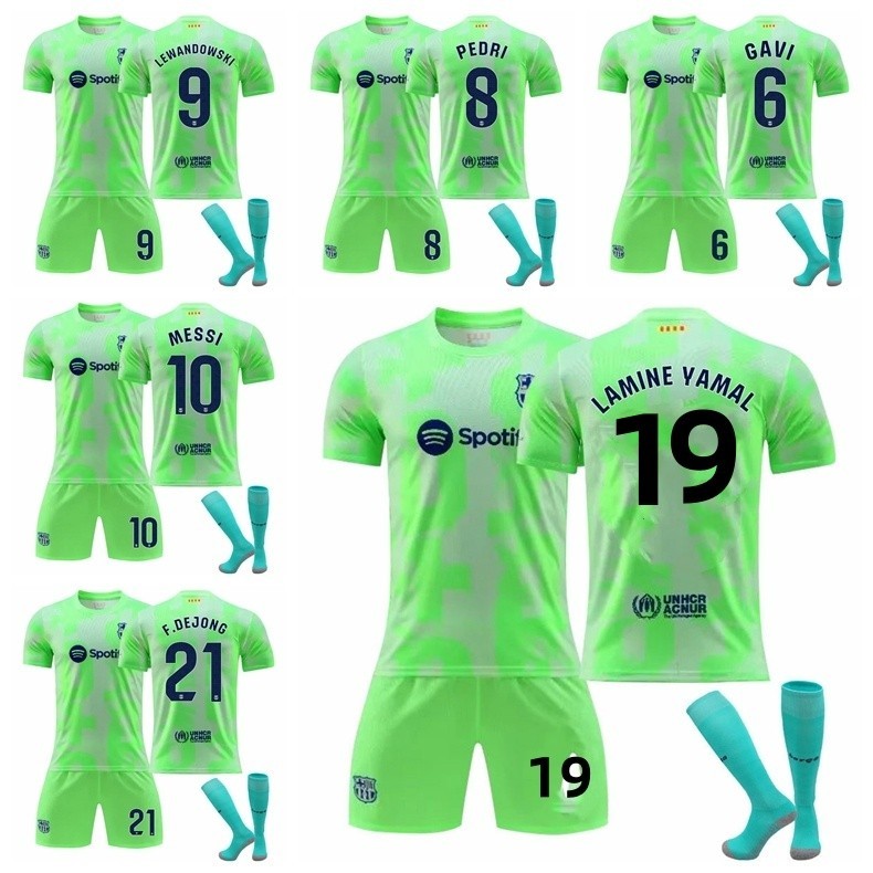 2024-25 Season Barcelona Second Away Football Kids Jersey Gavi Pedi ...