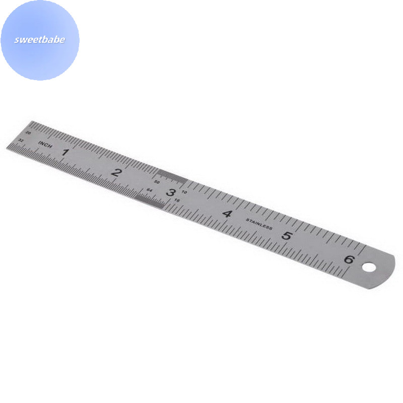 Sebabe 15 ซม.สองด้านสแตนเลสวัดตรงไม้บรรทัดเครื่องมือ 6 นิ้ว TH | Shopee ...