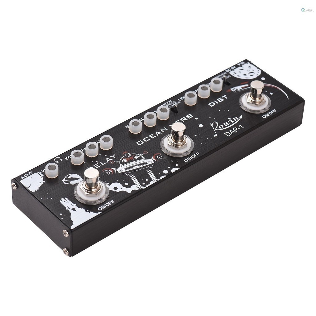 Rowin 3-in-1 กีตาร์ Multi Effects เหยียบ Delay/Ocean Verb/Distortion ...