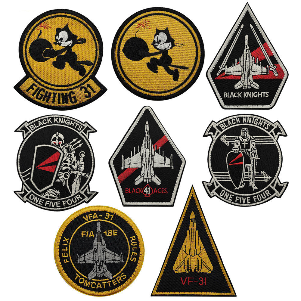 Vf-31 Tomcat Fighter แพทช์เที่ยวบินปัก VF-154 Black Knight Black Aces ...