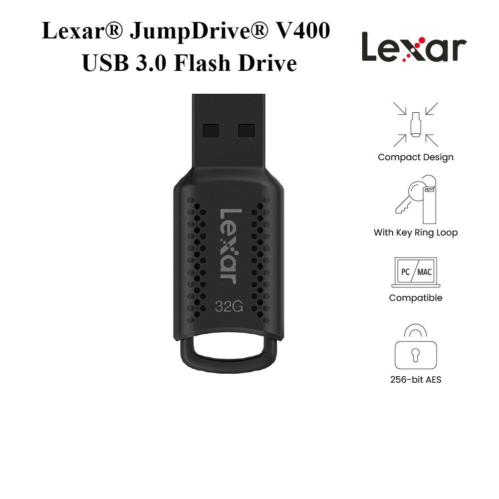 Lexar JumpDrive V400 32GB - 256GB USB 3.0 Flash Drive ยูเอสบี แฟลชไดรฟ์ Transfer speed up to ...