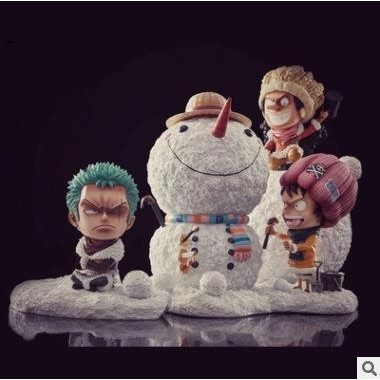 โมเดลอนิเมะ โมเดลวันพีช One Piece Snowman ฉากตุ๊กตาหิมะ Luffy Snowman ...