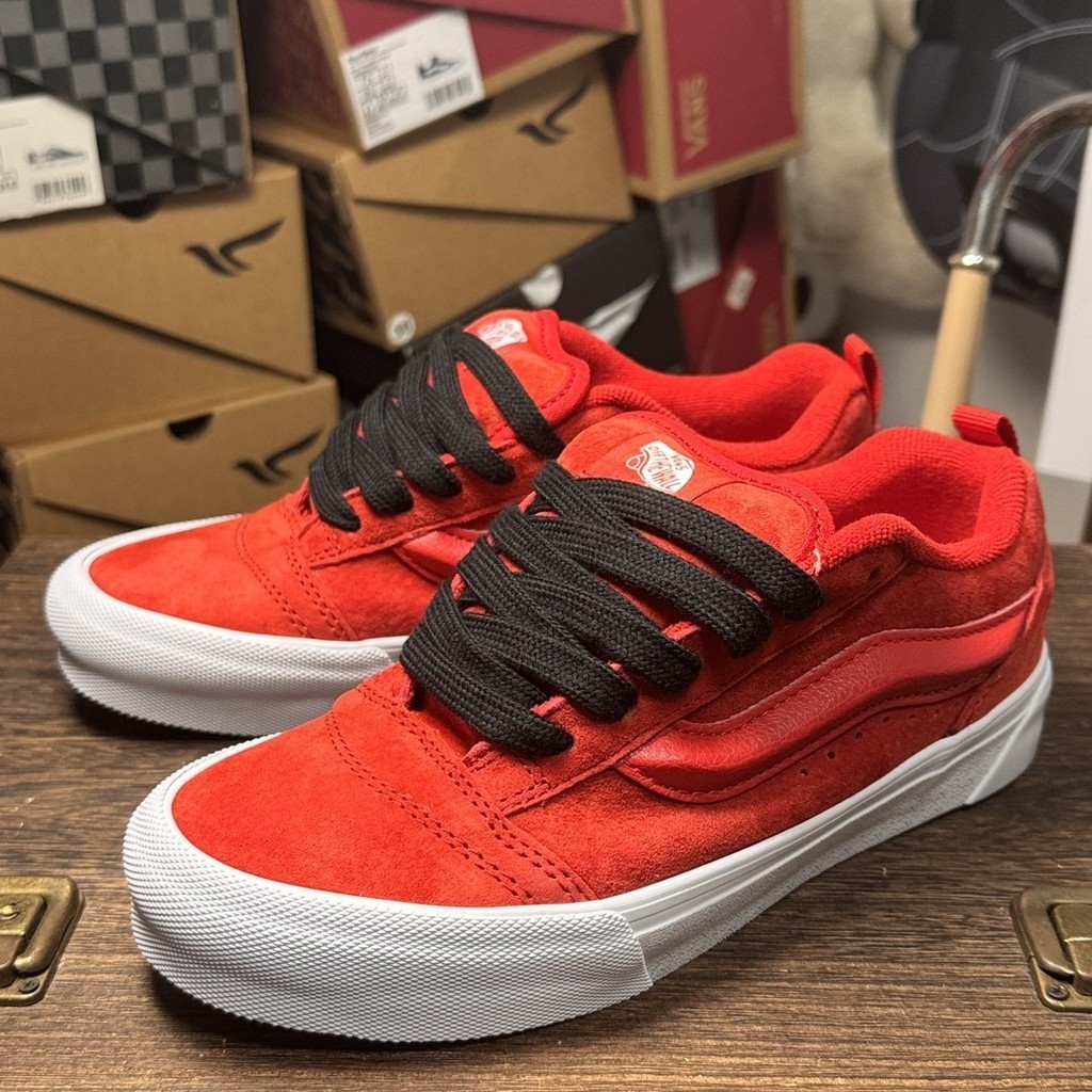 VANS ku Skool รองเท้าผ้าใบส้นเตี้ยสีแดง | Shopee Thailand