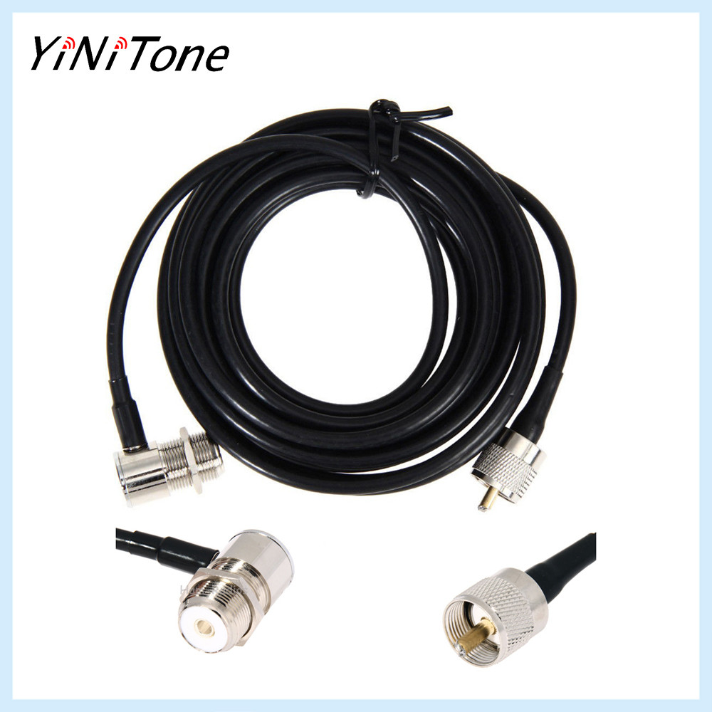 Rg58 สาย 5M Extension PL-259 ถึง SO-239 สําหรับวิทยุติดรถยนต์ Kenwood ICOM Yaesu FT-1802 FT-1807 ...