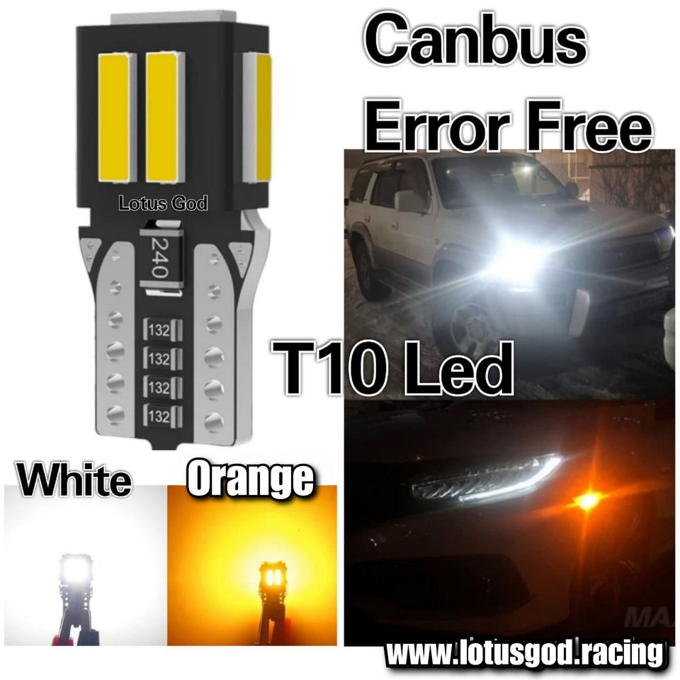T10 โซล Canbus ข้อผิดพลาดฟรีสีขาวสีส้มหลอดไฟ LED DRL เสาย้อนกลับ Marker ...