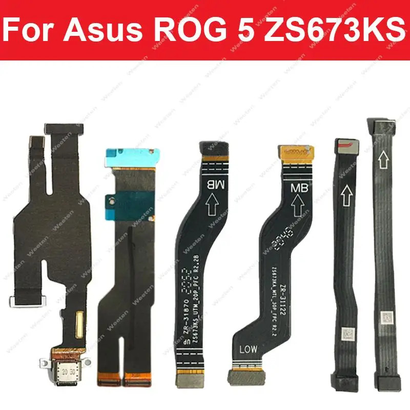 สําหรับ Asus Rog 5 ZS673KS I005DA การเชื่อมต่อกล้องด้านหลัง NFC เมนบอร์ดตัวเชื่อมต่อ USB บอร์ด ...