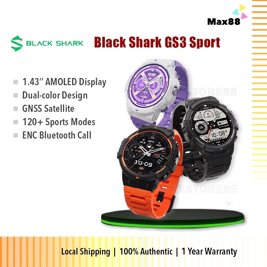 Black Shark GS3 Sport - ENC Bluetooth Call Smartwatch | จอแสดงผล AMOLED ...