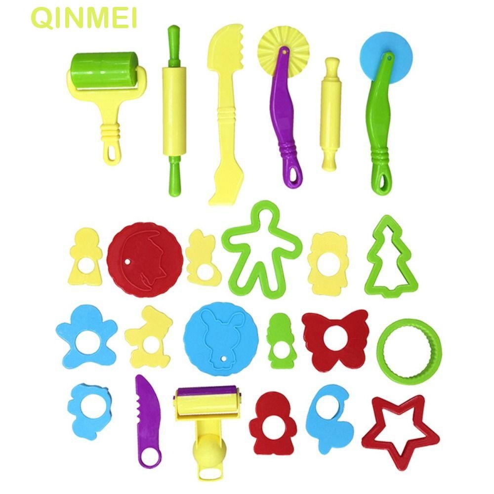 QINMEI Playdough Model Tool, ของเล่นดินพลาสติก 3D Plasticine เครื่องมือ ...