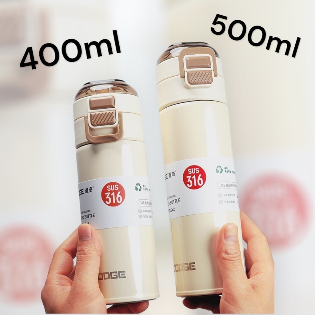 DODGE กระบอกน้ำสแตนเลส ขวดน้ำเก็บอุณหภูมิร้อน/เย็น SUS316 ขนาด 400ml 500ml ขวดน้ำไปโรงเรียน ...
