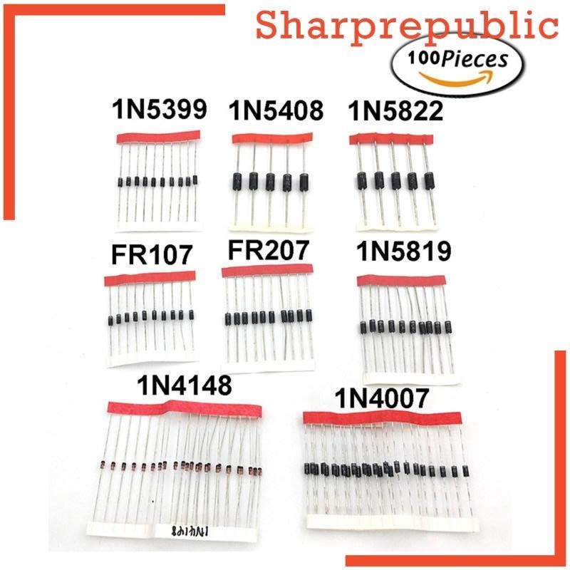 [Sharprepublic] 1 ชุดสารพัน 25 ชิ้น 1N4148 25 ชิ้น 1N400 ชิ้น 1N5819 10 ชิ้น 1N5399 10 ชิ้น FR10 ...