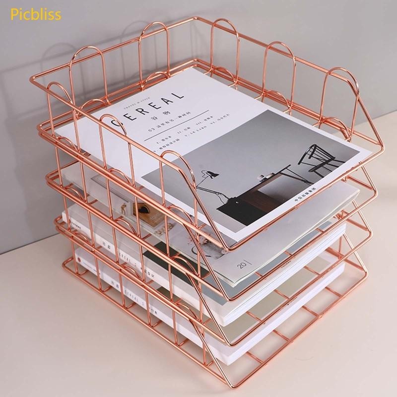 Picbliss Simple Trending Stackable Office Tabletop Organizer Desktop ...