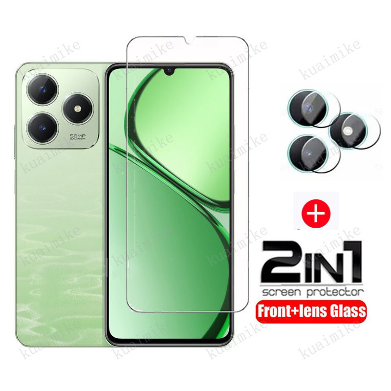 Realme C63 กระจกนิรภัยป้องกันหน้าจอสําหรับ Realme C65 5G C60 C61 C67 4G C51s C51 C53 C55 11 12 ...