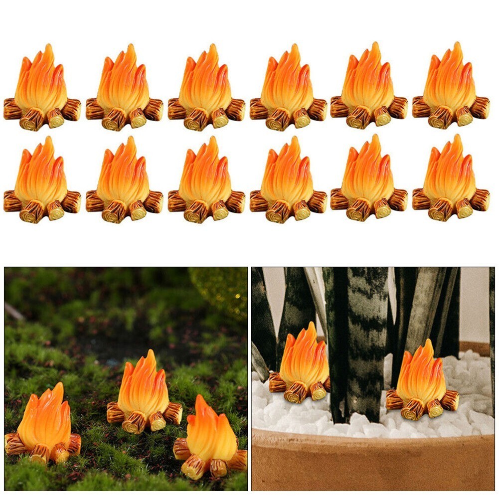 Whoops ~ 12 ชิ้น Mini Campfire รุ่น Fire ปลอมเรซิ่น Bonfire รุ่น ...