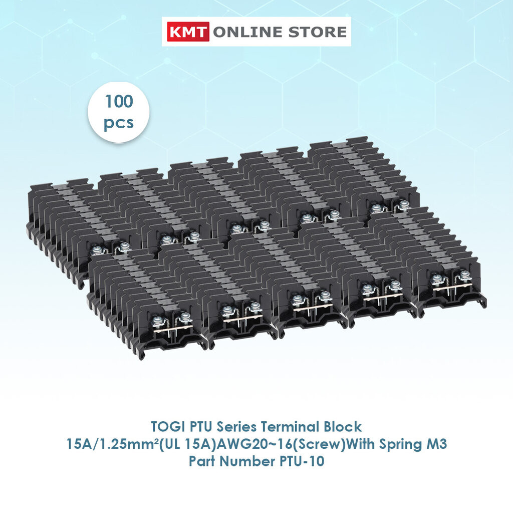 TOGI PTU Series Terminal Block 800V เทอมินอลบล็อคแพ็ค 100 ตัว | Shopee ...