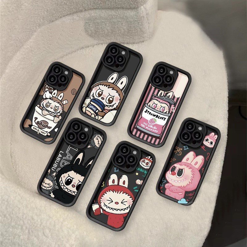 การ์ตูนน่ารัก Pop Mart Labubu เคสนิ่มใสสำหรับ for iPhone 11 12 13 14 15 ...