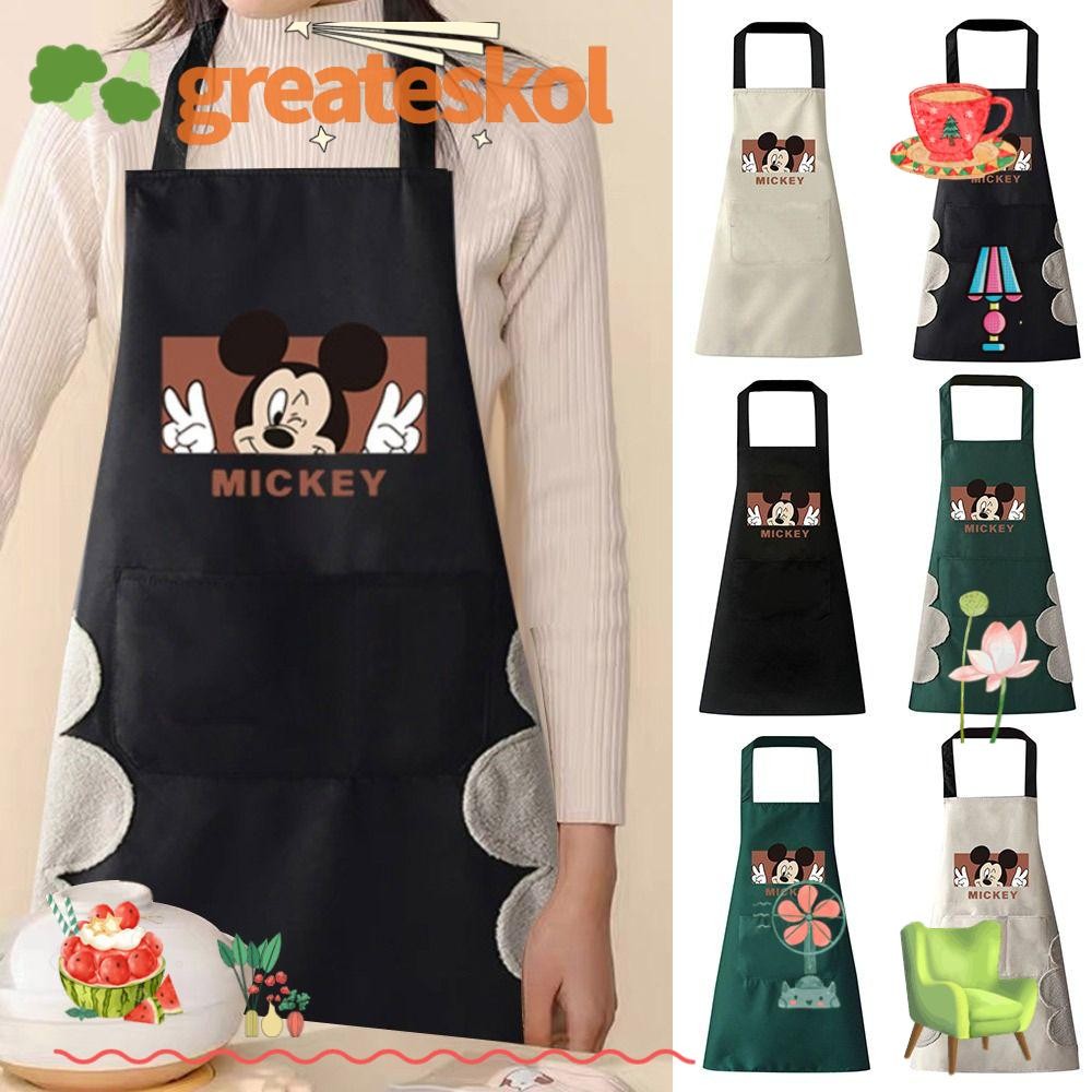 Greateskol Kitchen Smock, ผ้ากันเปื้อนมิกกี้กันน้ําแขนกุด, PVC Oilproof ...