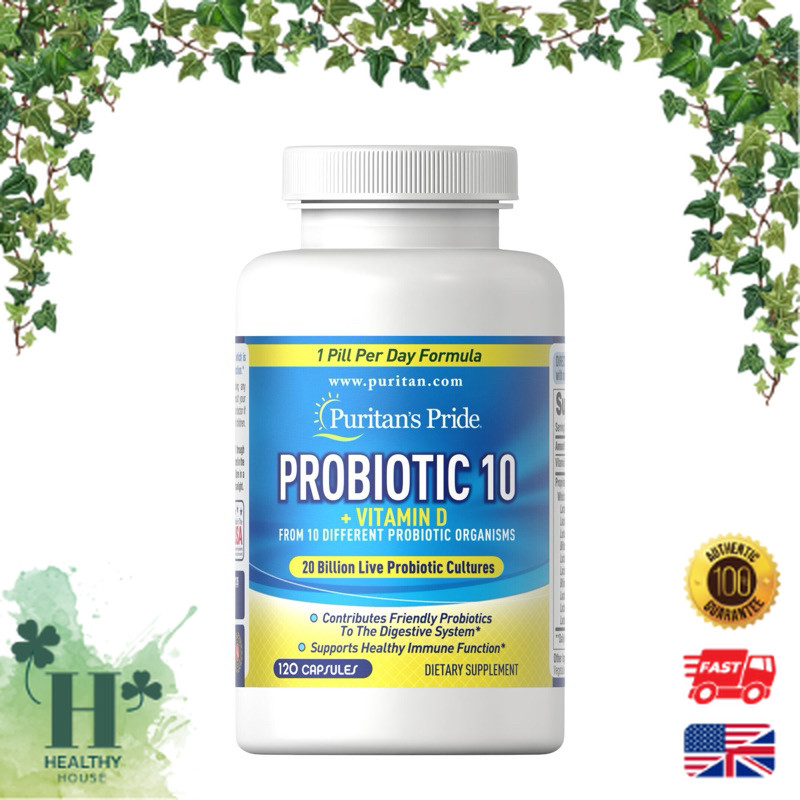 พร้อมส่ง Puritan’s Pride Probiotic 10 (20 billion 120 capsules) with ...