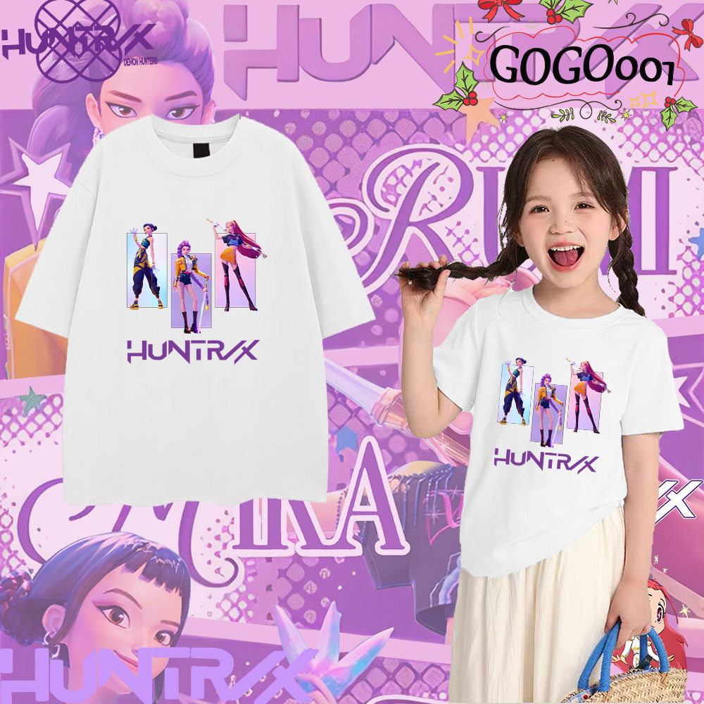 เสื้อยืด 2025 KPOP Demon Hunters Huntrix Children's T-Shirt ผ้าฝ้าย 100 ...