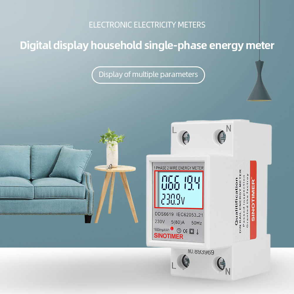 Digital Electric Energy Monitor จอแสดงผล LCD 220V 230V KWH มิเตอร์ไฟฟ้า ...