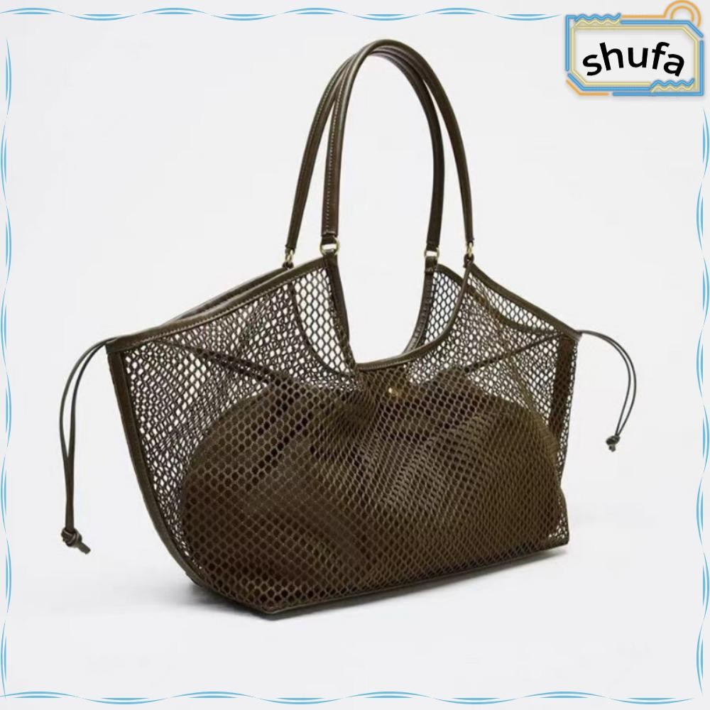 SHUFA กระเป๋าถือหนังPU แฟชั่น ความจุมาก เหมาะสำหรับใช้บนหาดและการใช้งาน ...