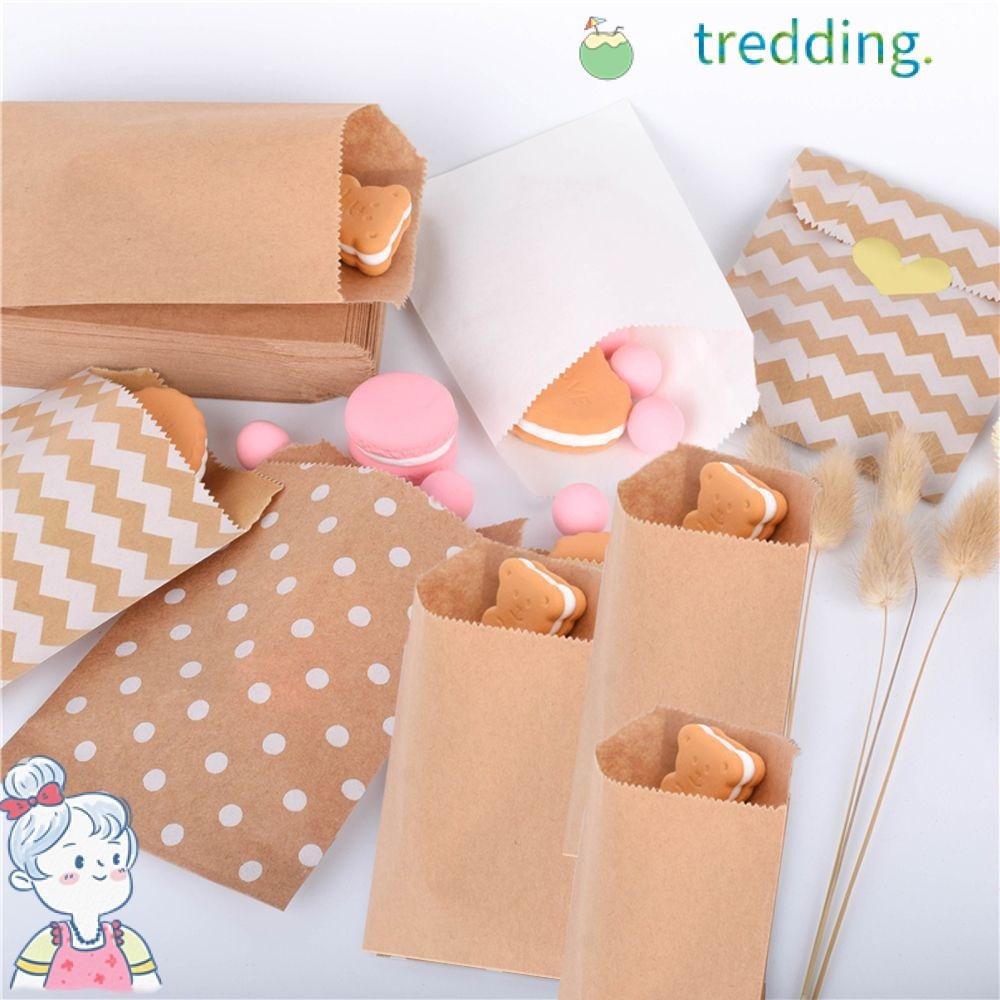 TREDDING491 15 ซม.* 10 ซม.50 ชิ้นถุงกระดาษคราฟท์งานแต่งงาน Wave Dot ...