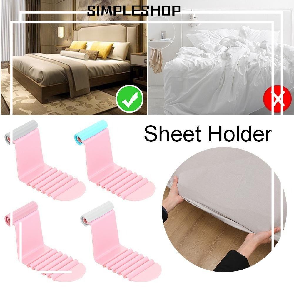 SIMPLESHOP 6 ชิ้นแผ่นเตียงแก้ไขคลิป, ไม่มีเข็มที่มองไม่เห็นผ้าปูที่นอน, แบบพกพา Anti-run ลื่นที่ ...