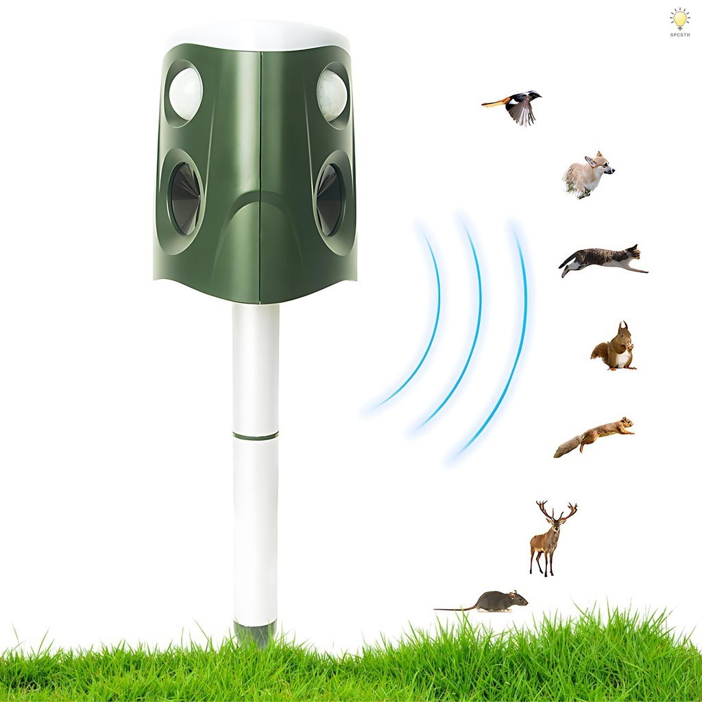 Solar Mole Repellent Ultrasonic Outdoor Pest Bird กระรอกสัตว์ Repeller ...