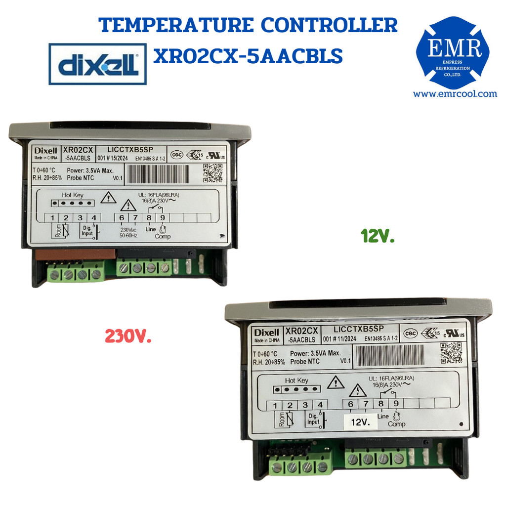 DIXELL(ดิคเซลล์) TEMPERATURE CONTROLLER เท็มคอนโทรล รุ่น XR02CX-5AACBLS ...