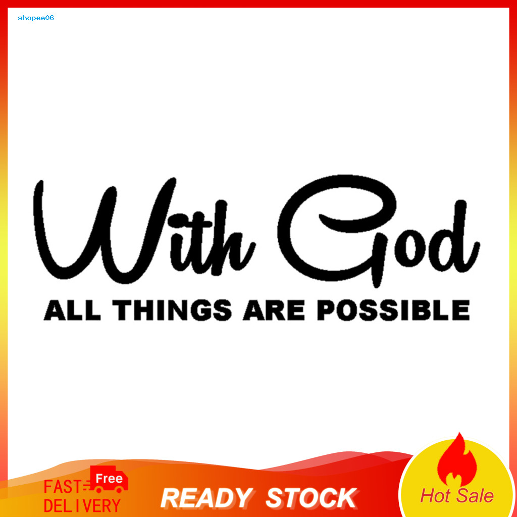 Setn With God All Things Aresible Car Vehicle Window Decor Self กาวสติกเกอร์ | Shopee Thailand