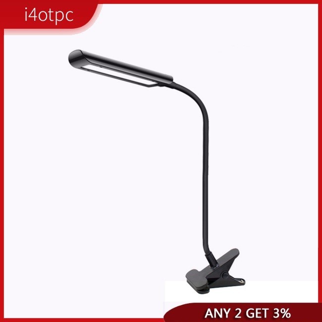 I4otpc โคมไฟตั้งโต๊ะ LED พร้อมแคลมป์ปรับสวิงอาร์ม 3 สี & 5 ระดับความสว่าง 250Lm Eye-caring คลิป ...