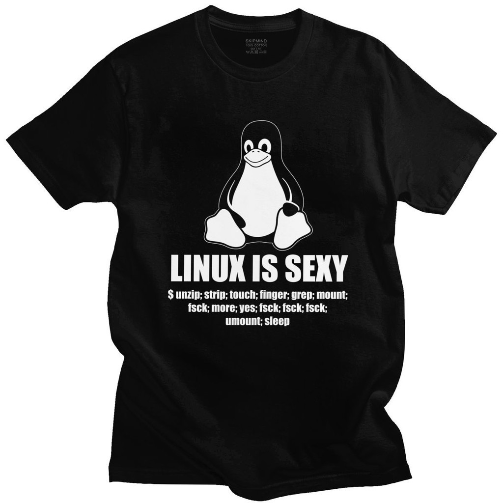 เสื้อยืดผู้ชายแขนสั้น เซ็กซี่สำหรับโปรแกรมเมอร์ Linux Root Sudo Unix Shell กับลายพิมพ์เกี่ยวกับ ...