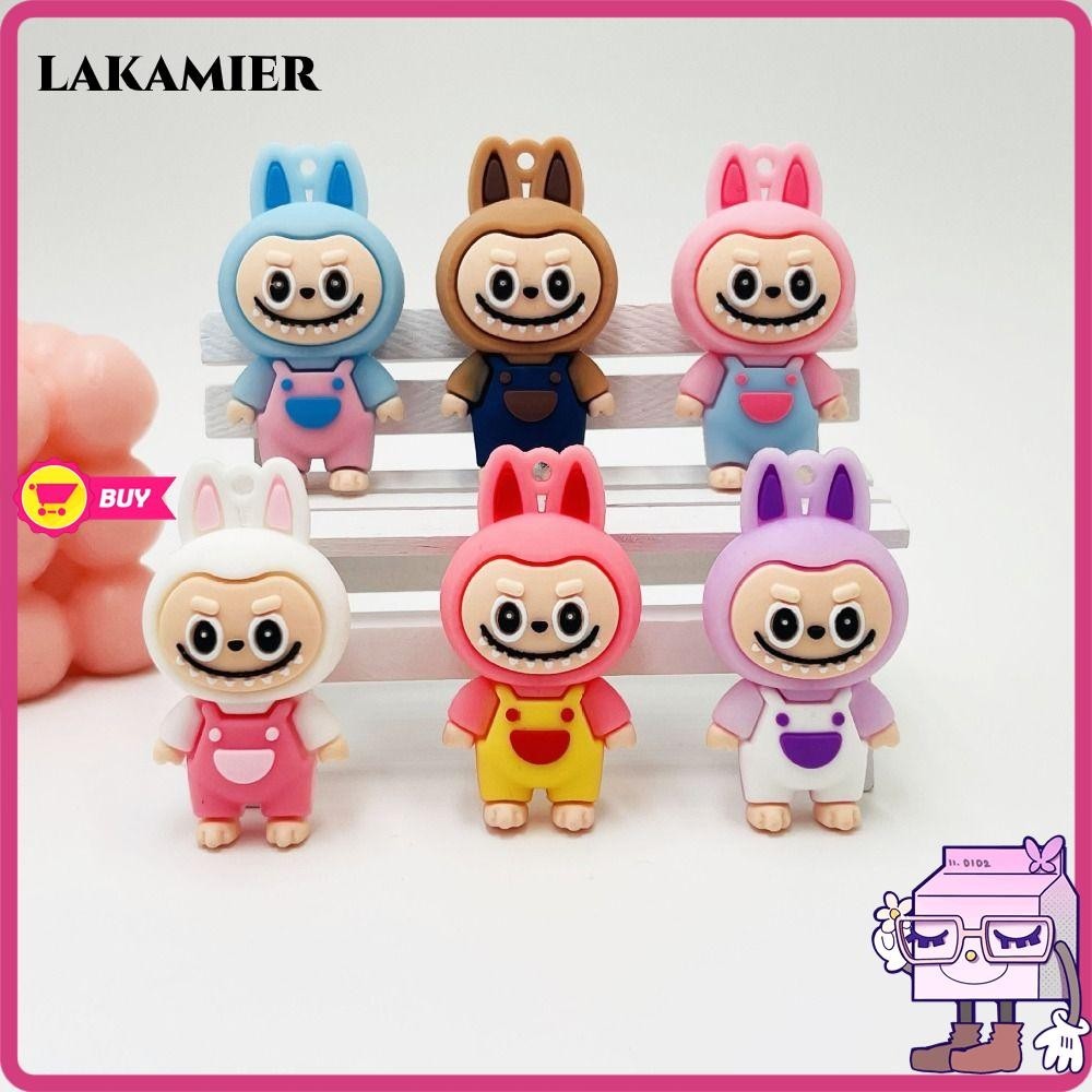 Lakamier Labubu Bag Pendant, DIY Cartoons Labubu Keychain, PVC Cute ...