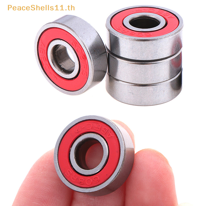 Peaceshells 5 ชิ้นสีแดง ABEC-7 608RS สเก็ตบอร์ด Roller ปิดผนึกลูกปืน ...