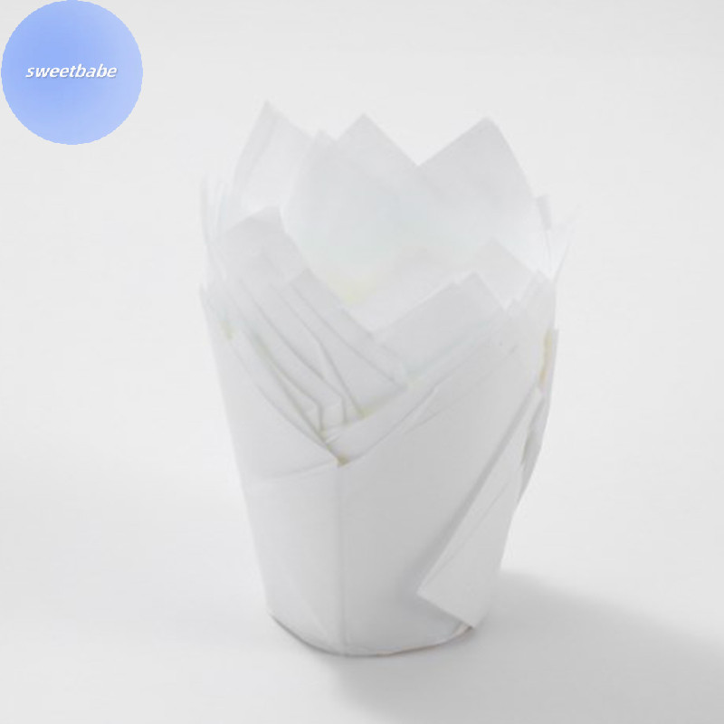 Sebabe 50 ชิ้นถ้วยกระดาษทิวลิปมัฟฟินถ้วยกระดาษทําอาหารเครื่องมืออบ ...