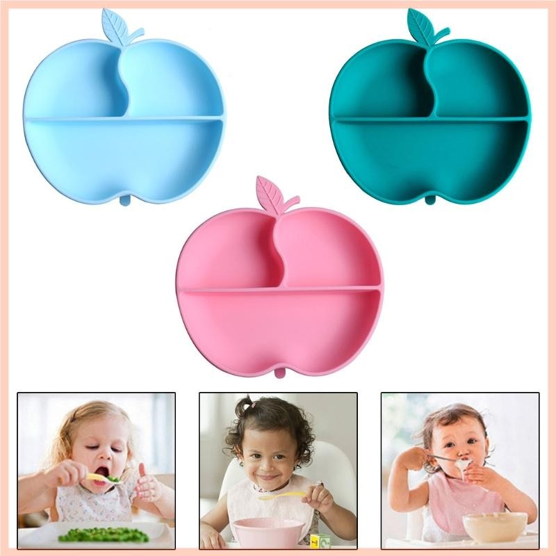 Cc Baby Training Feeding Bowl Placemat ซิลิโคนกันลื่นดูดแบ่งแผ่นถาด ...