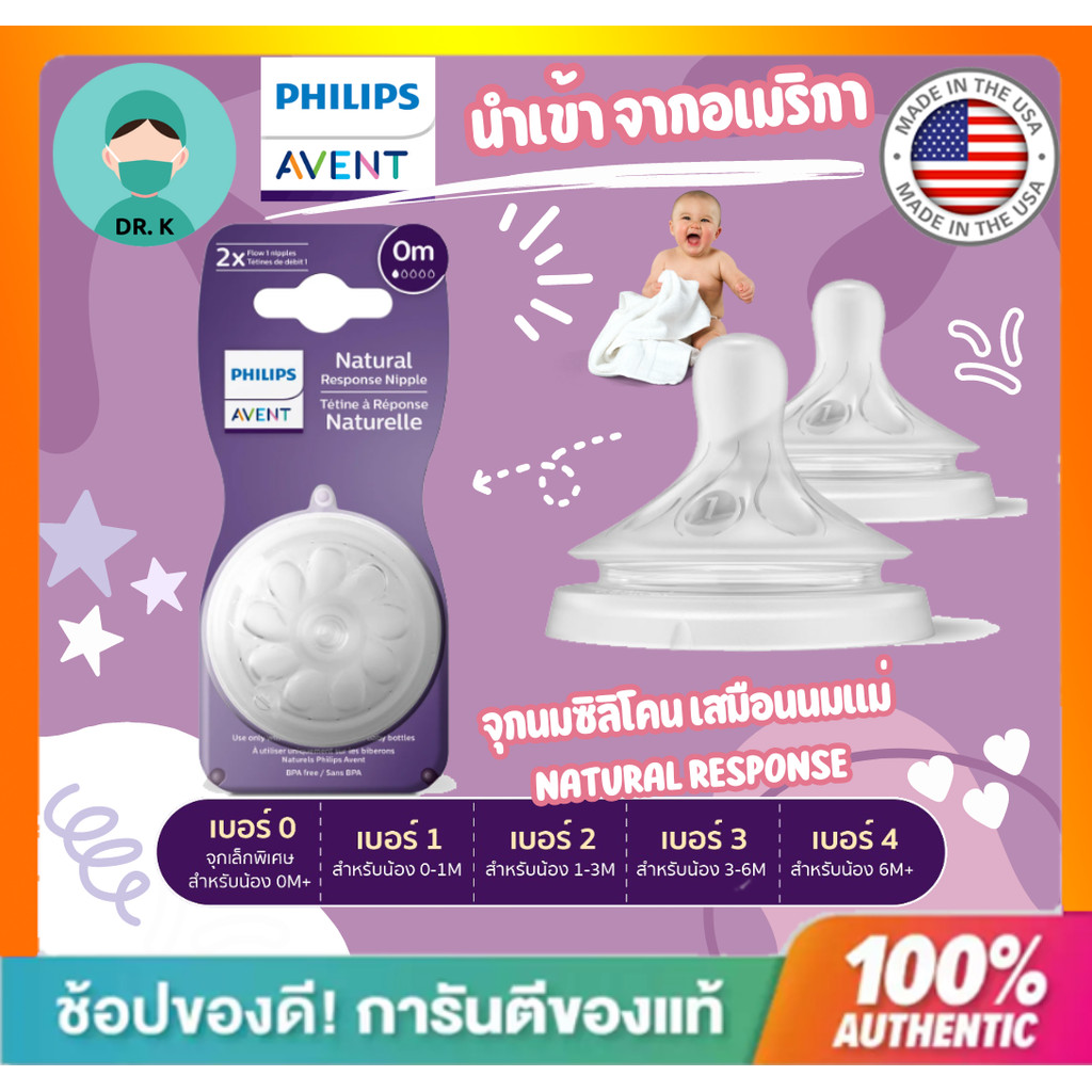 **พร้อมส่ง** Philips AVENT จุกนม ซิลิโคน รุ่น NATURAL (1กล่องมี2ชิ้น ...