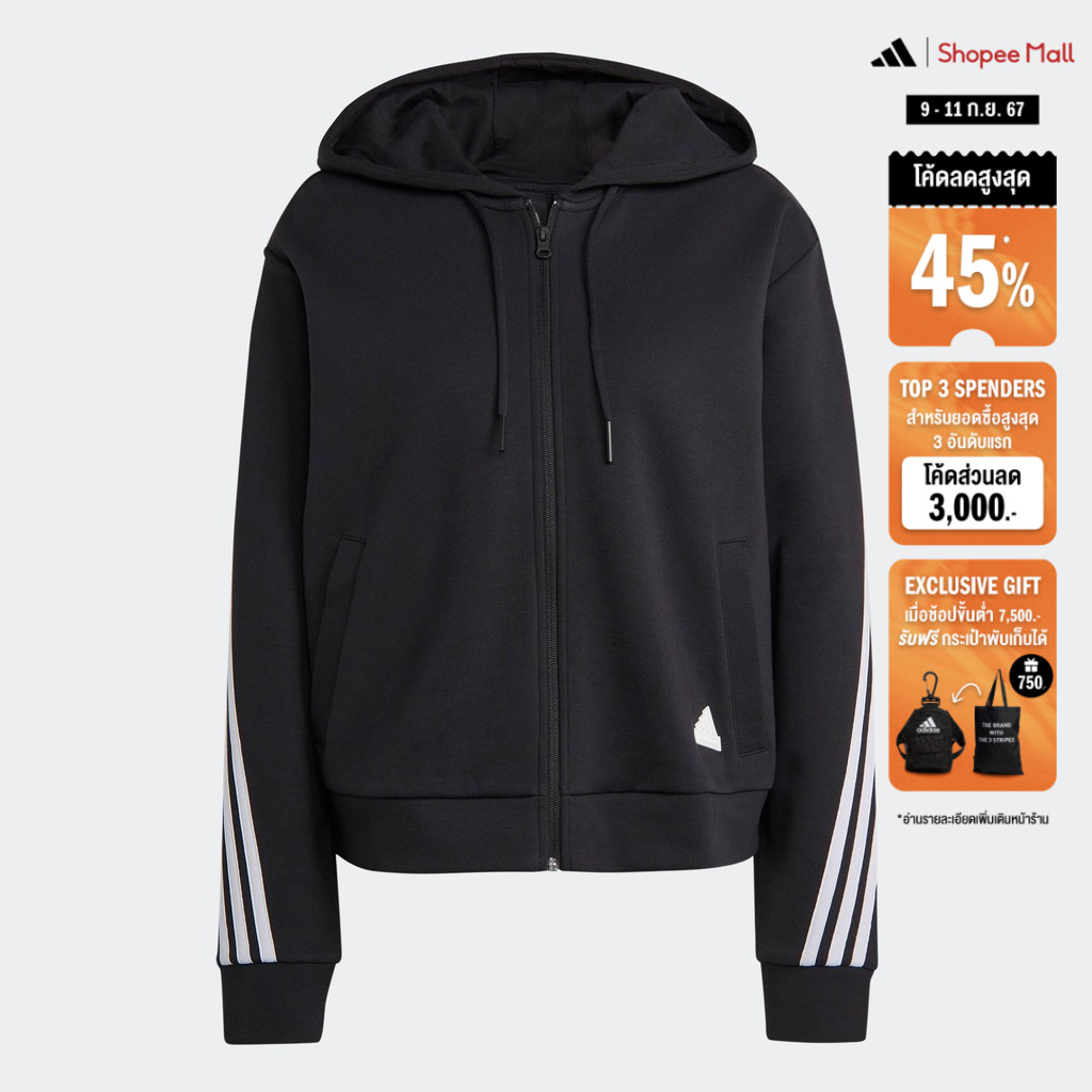 adidas ไลฟ์สไตล์ เสื้อฮู้ดซิปยาวเต็มตัว Future Icons 3-Stripes ผู้หญิง ...