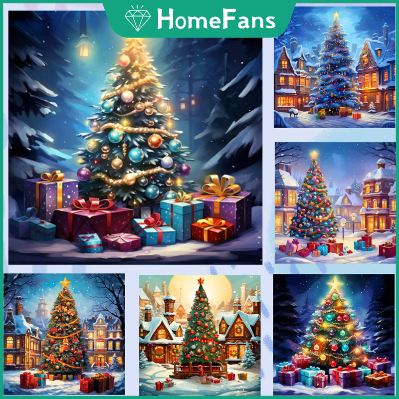 HF Christmas Tree Merry Christmas 5D DIY เพชรจิตรกรรมชุด Cosmic Cross ...