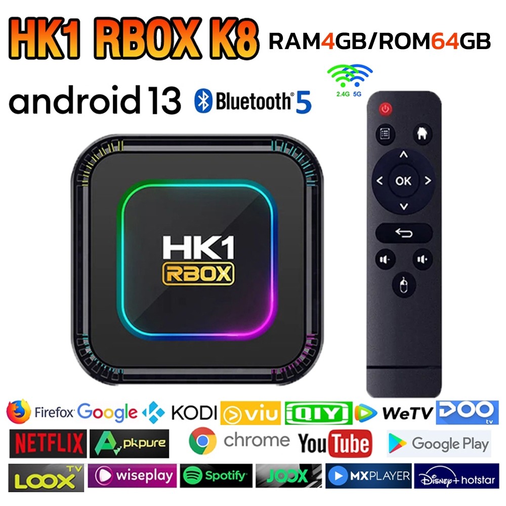 รุ่นใหม่ปี2024 HK1 RBOX K8 Android 13 Smart TV box Rockchip RK3528 Wifi ...