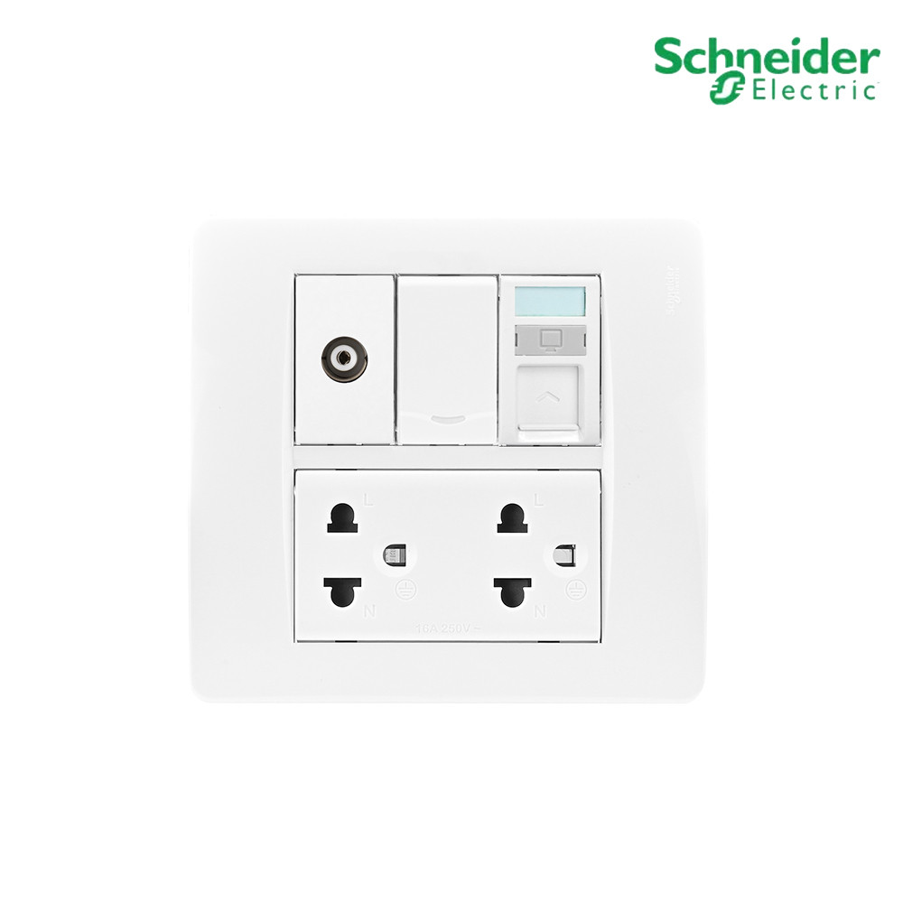 Schneider ชุดเต้ารับTV + สวิตช์ทางเดียว + เต้ารับคอมพิวเตอร์ และเต้ารับ ...