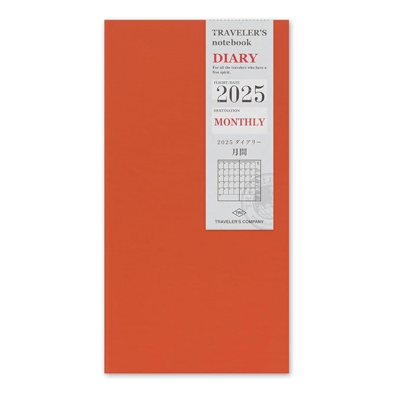 Traveler's notebook, diary refill 2025 A5 slim, monthly 14481006 ...