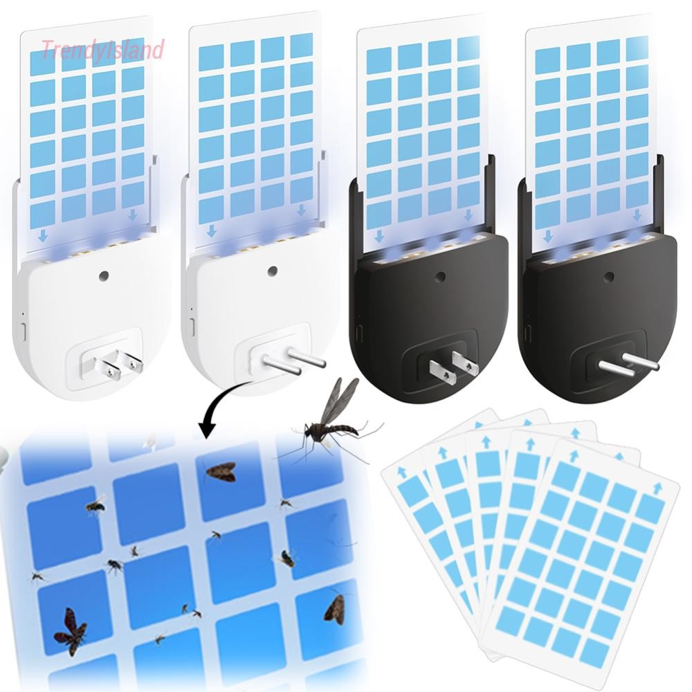 ? Plug-in Bug Light Catcher พร้อมไฟ UV +5 การ์ดกาว Plug-in แมลงบิน Tr ...