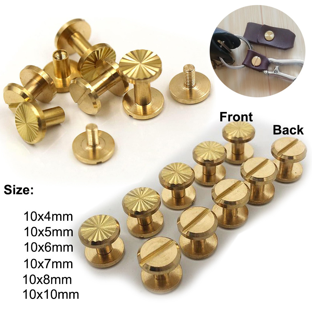5 sets of brass chicago screws DIY wallet tie shoe cover denim leather ...