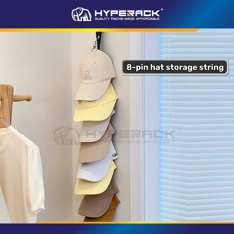 Hyperack TM️ 8 คลิปหมวกตะขอแขวนหมวกจัดเก็บไม้แขวนเสื้อประตู | Shopee ...