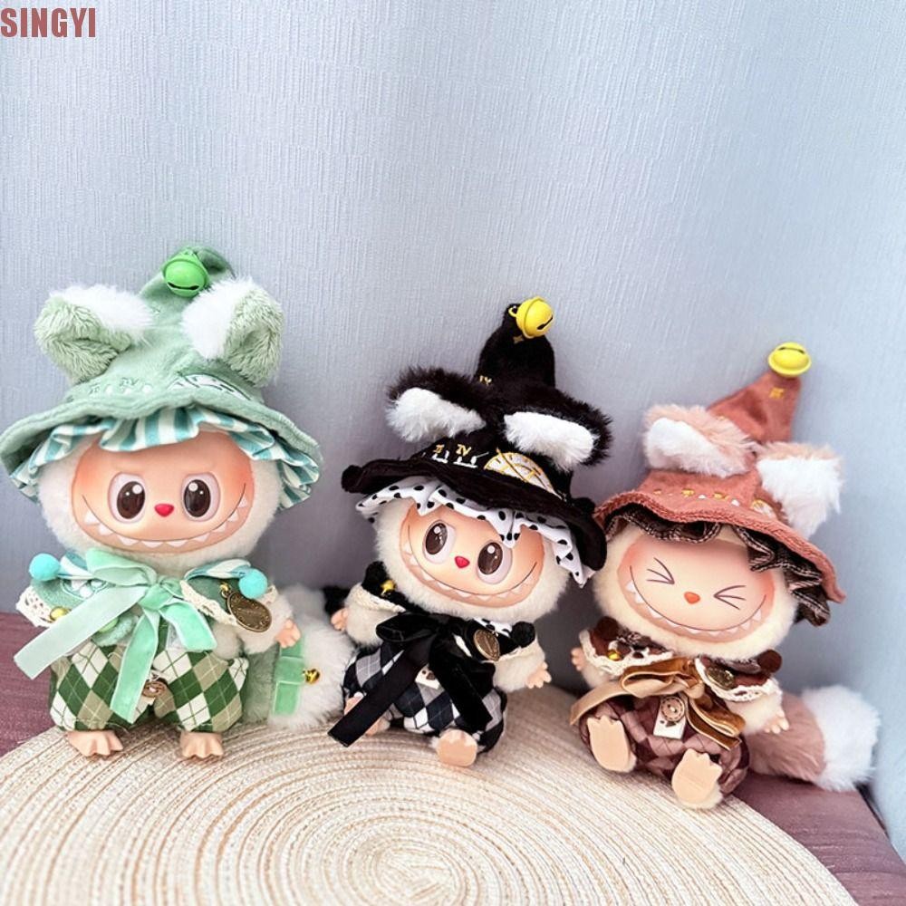 SINGYI นั่ง Labubu Time ผ้า, Handmade Wizard สไตล์ Labubu ตุ๊กตาผ้า ...